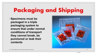 Biosafety in Collecting laboratory specimens in respiratory tract ...