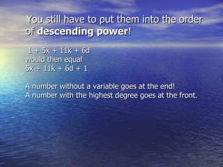 Collecting Like Terms | PPT