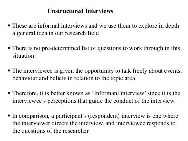 Collecting Primary Data Using Semi Structured