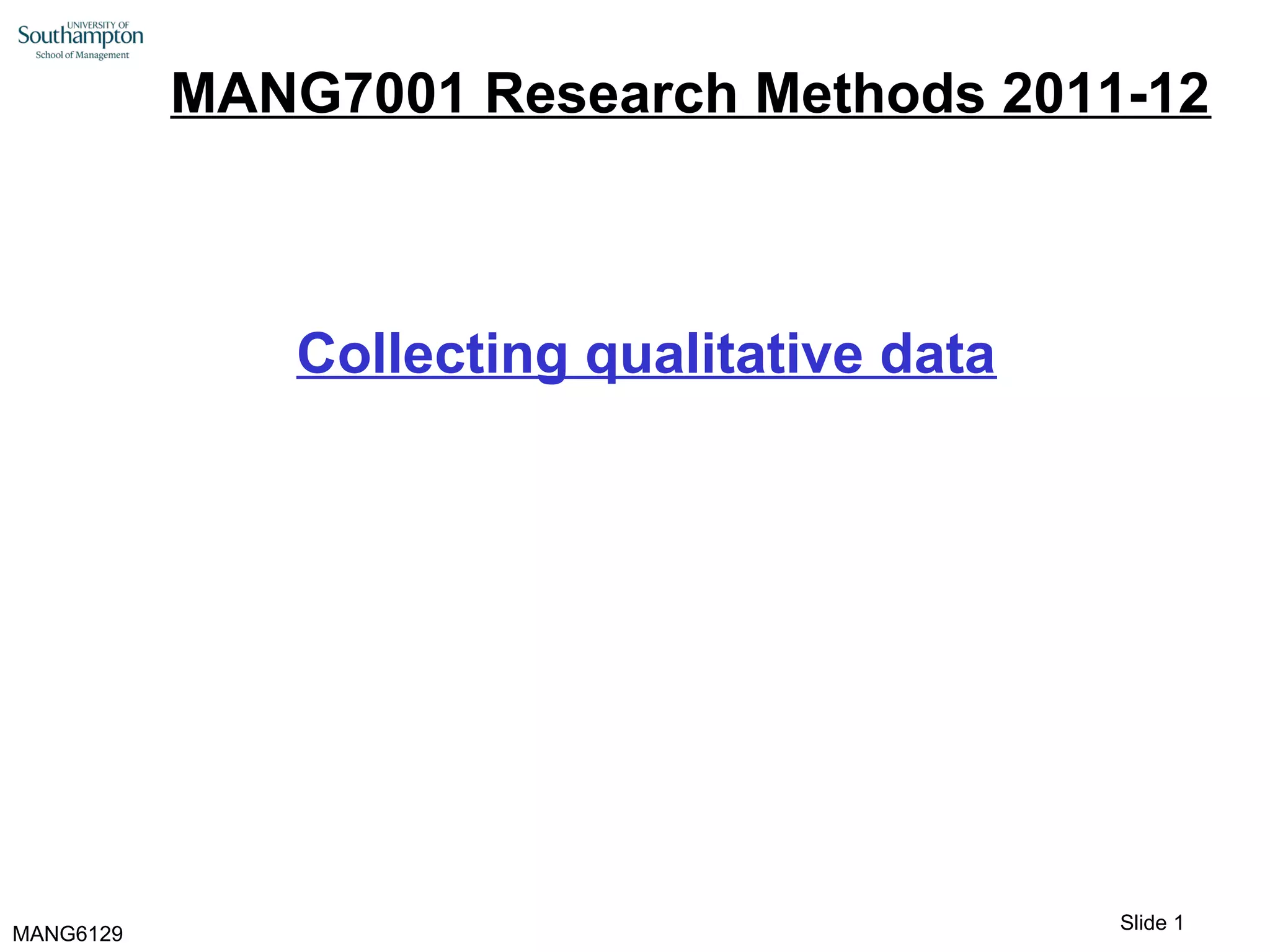 Collecting qual data | PPT