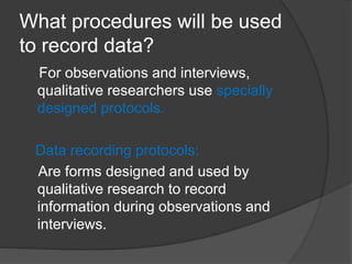 Collecting qualitative data | PPTX