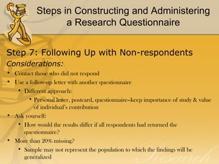 Collecting Research Data With Questionnaires And Interviews | PPT ...