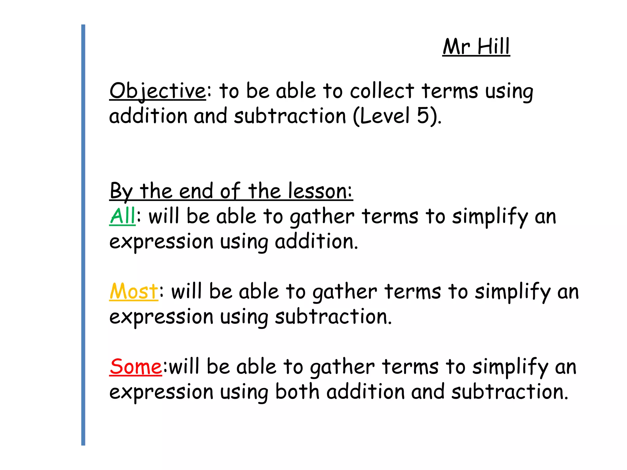 Collecting terms | PPT
