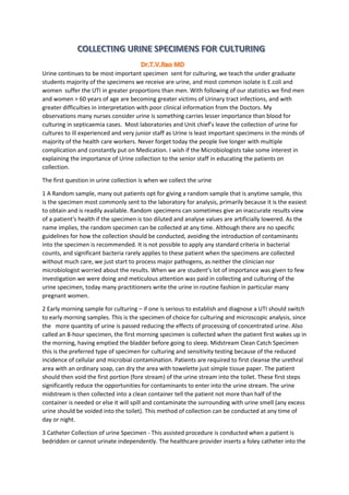 Collecting urine for culturing | DOCX | Infectious Diseases | Diseases ...