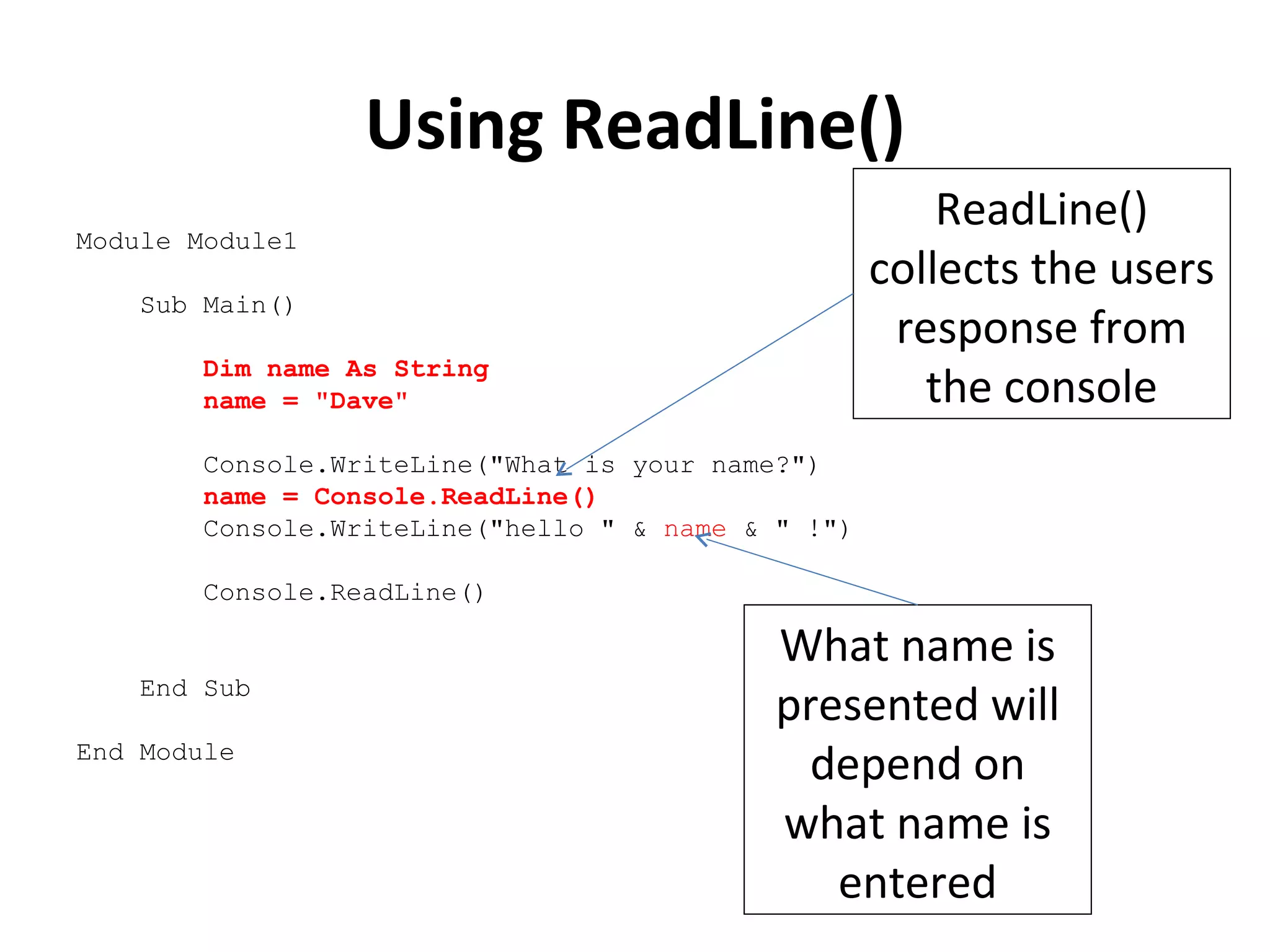 Collecting user input | PPT | Computing | Technology & Computing