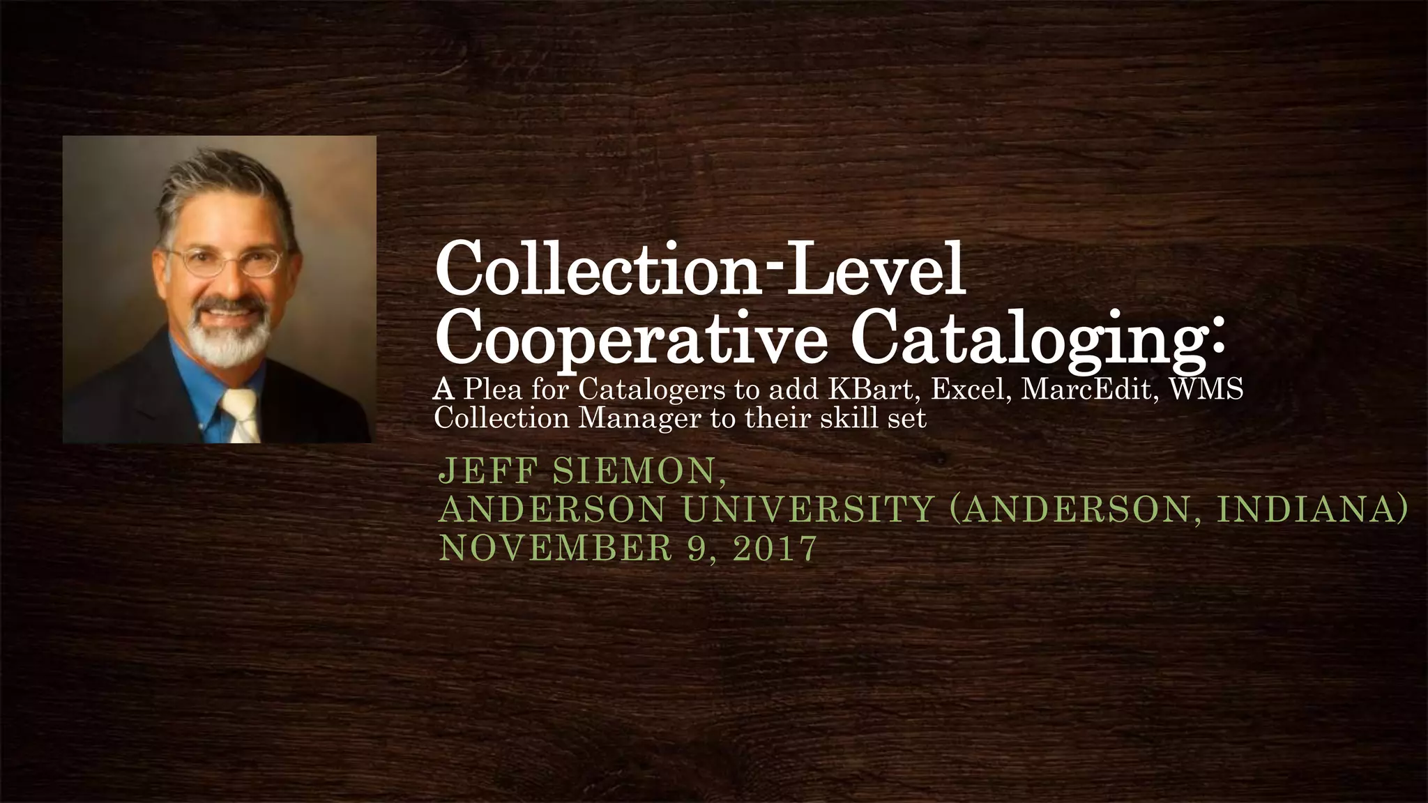 Collection level cooperative cataloging --a plea for catalogers to add ...