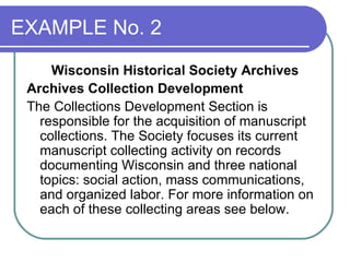 Collection Policies | PPT