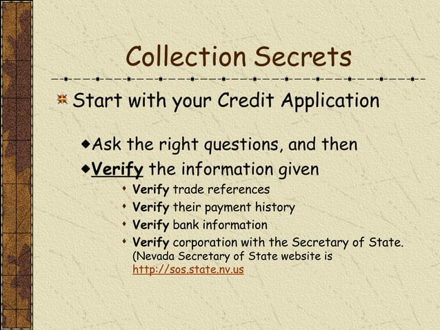 Collection Secrets Presentation | PPT | Business | Business and Finance