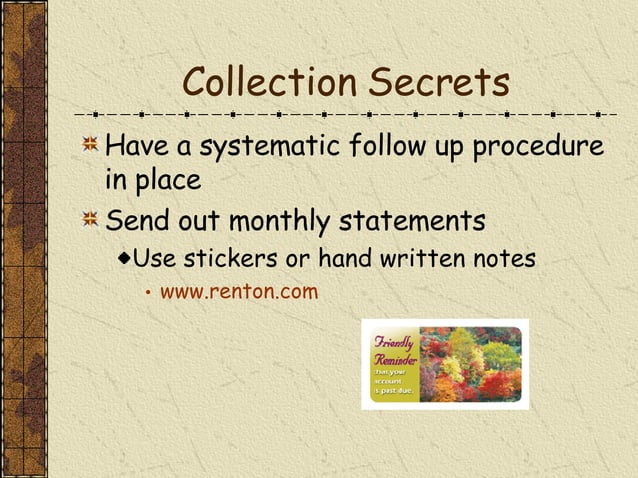 Collection Secrets Presentation | PPT | Business | Business and Finance