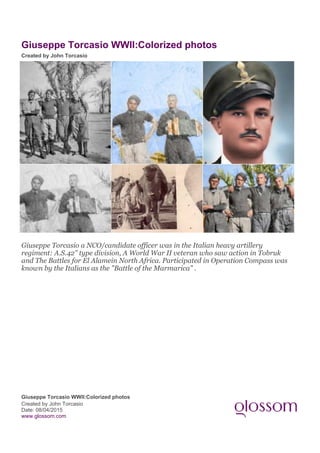 WWII North Africa:Giuseppe Torcasio Colorizid | PDF