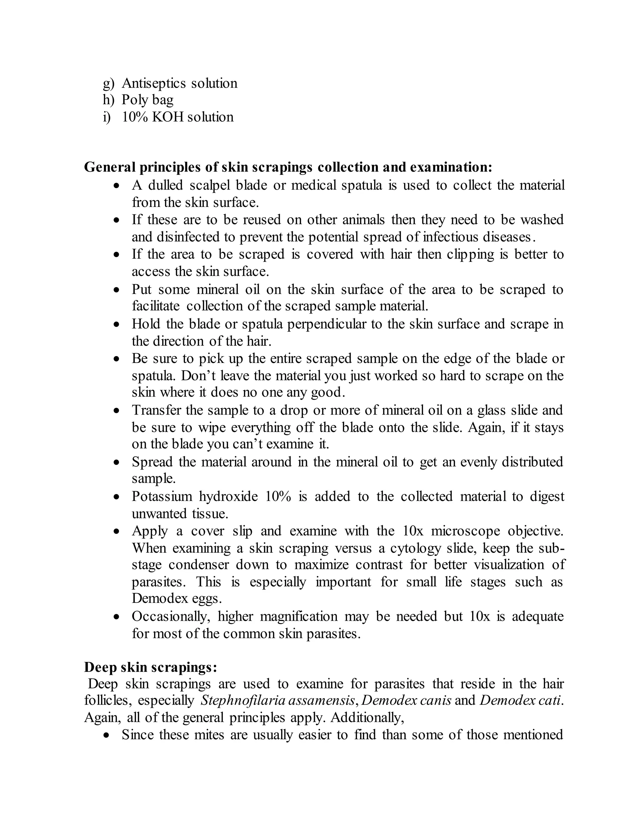 Collection and examination of skin scrapping of cattle | DOCX