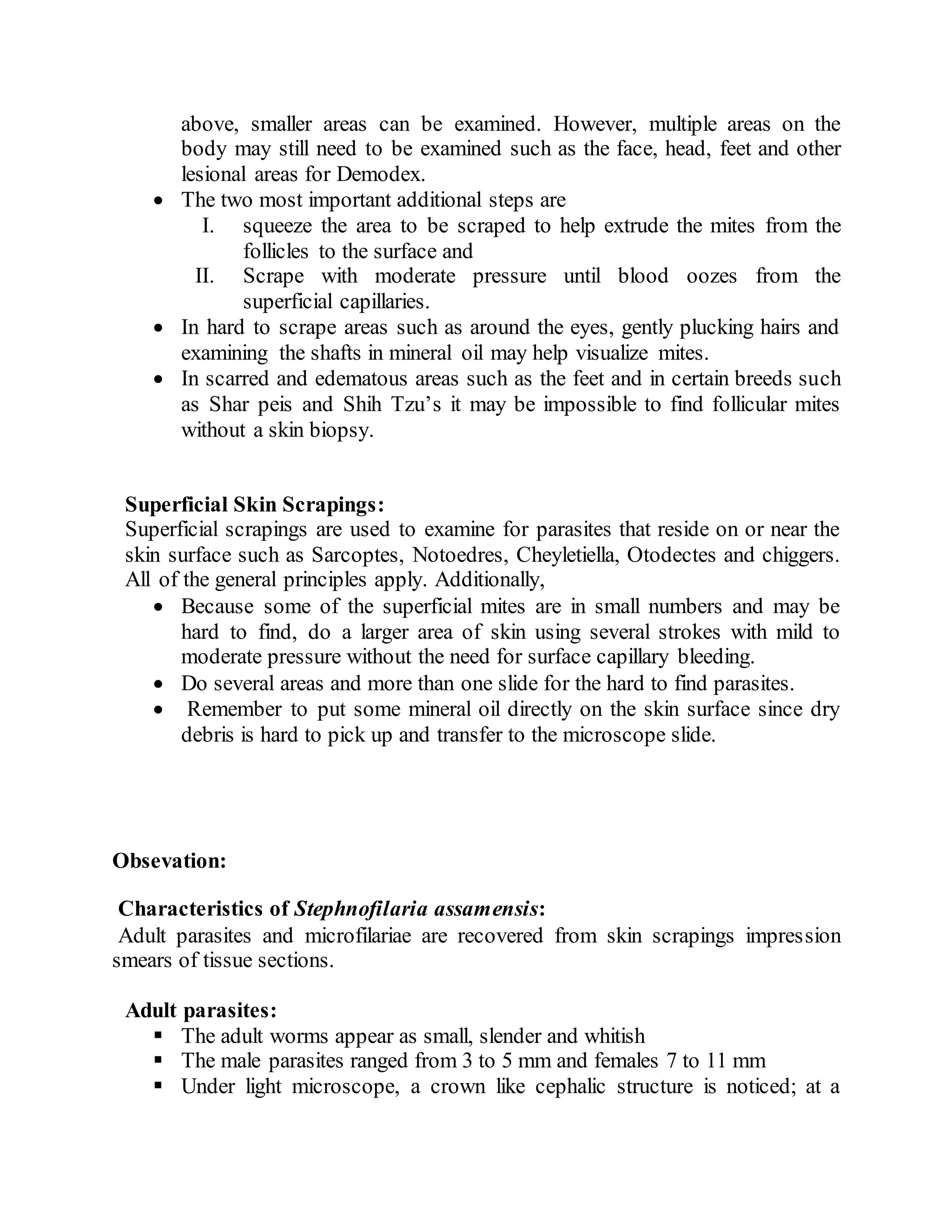 Collection and examination of skin scrapping of cattle | DOCX