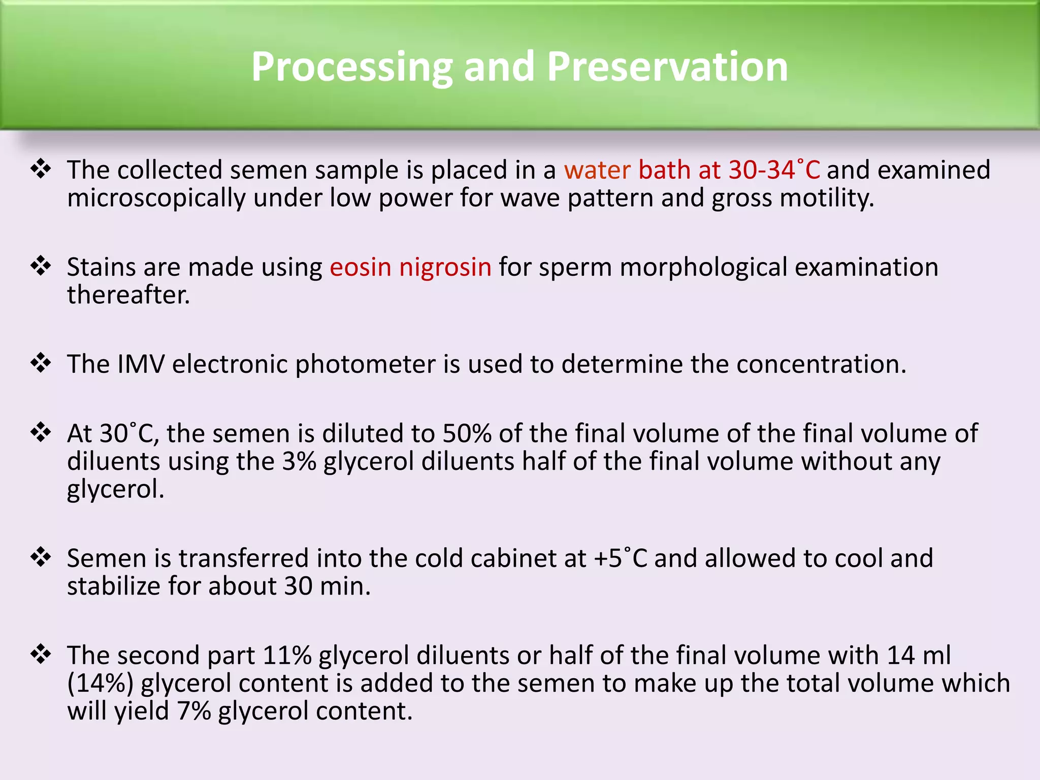Collection and preservation of bull semen | PPTX