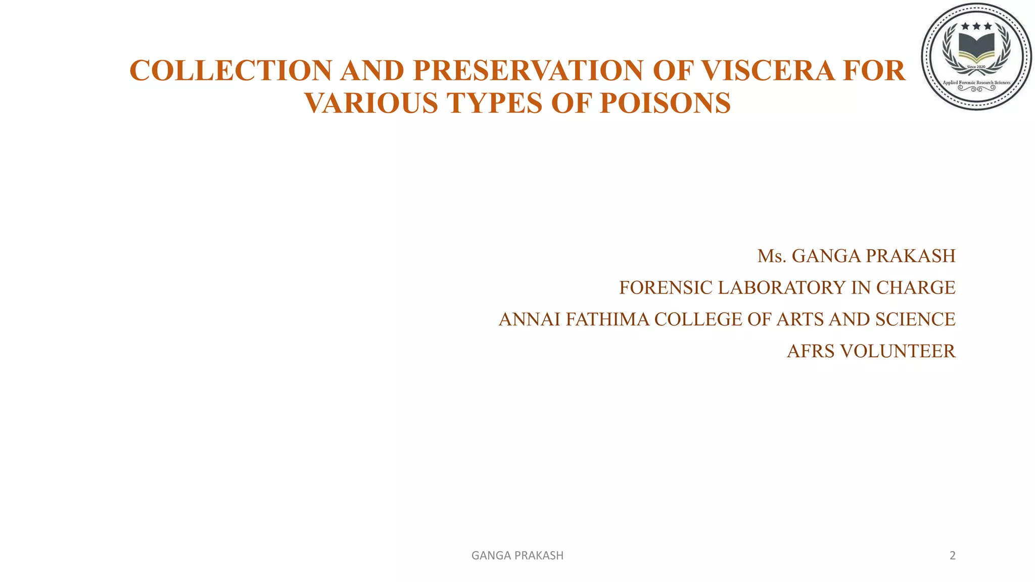 Collection and preservation of viscera for poison | PPTX