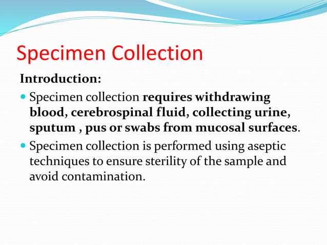 Collection and Processing of Microbiological Specimen Slides.pptx | Ear, Nose and Throat ...
