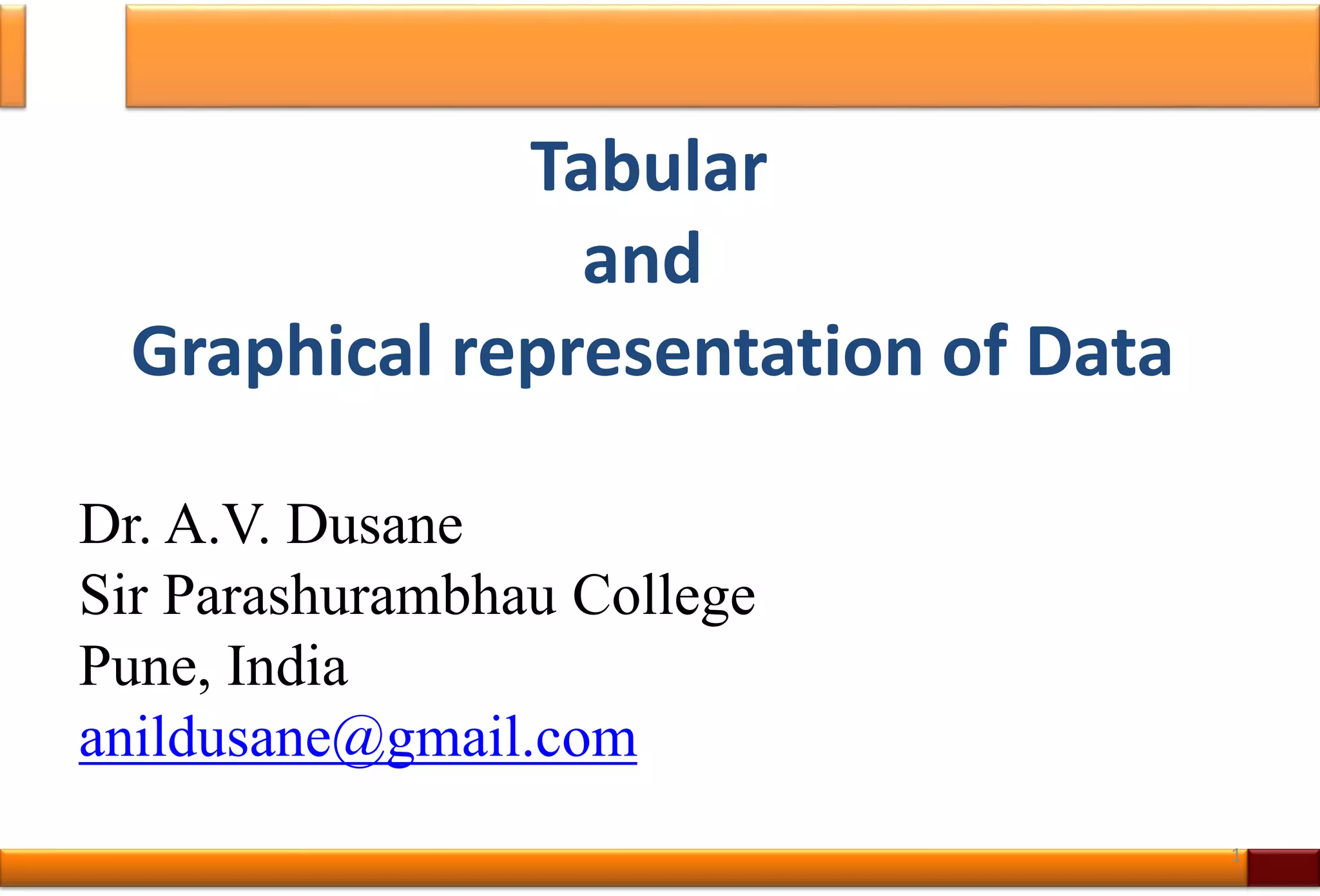 Tabular And Graphical Representation Of Data Pptx Technology