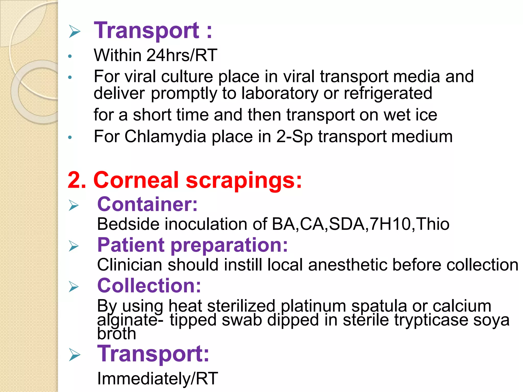 specimen collection and transport | PPTX