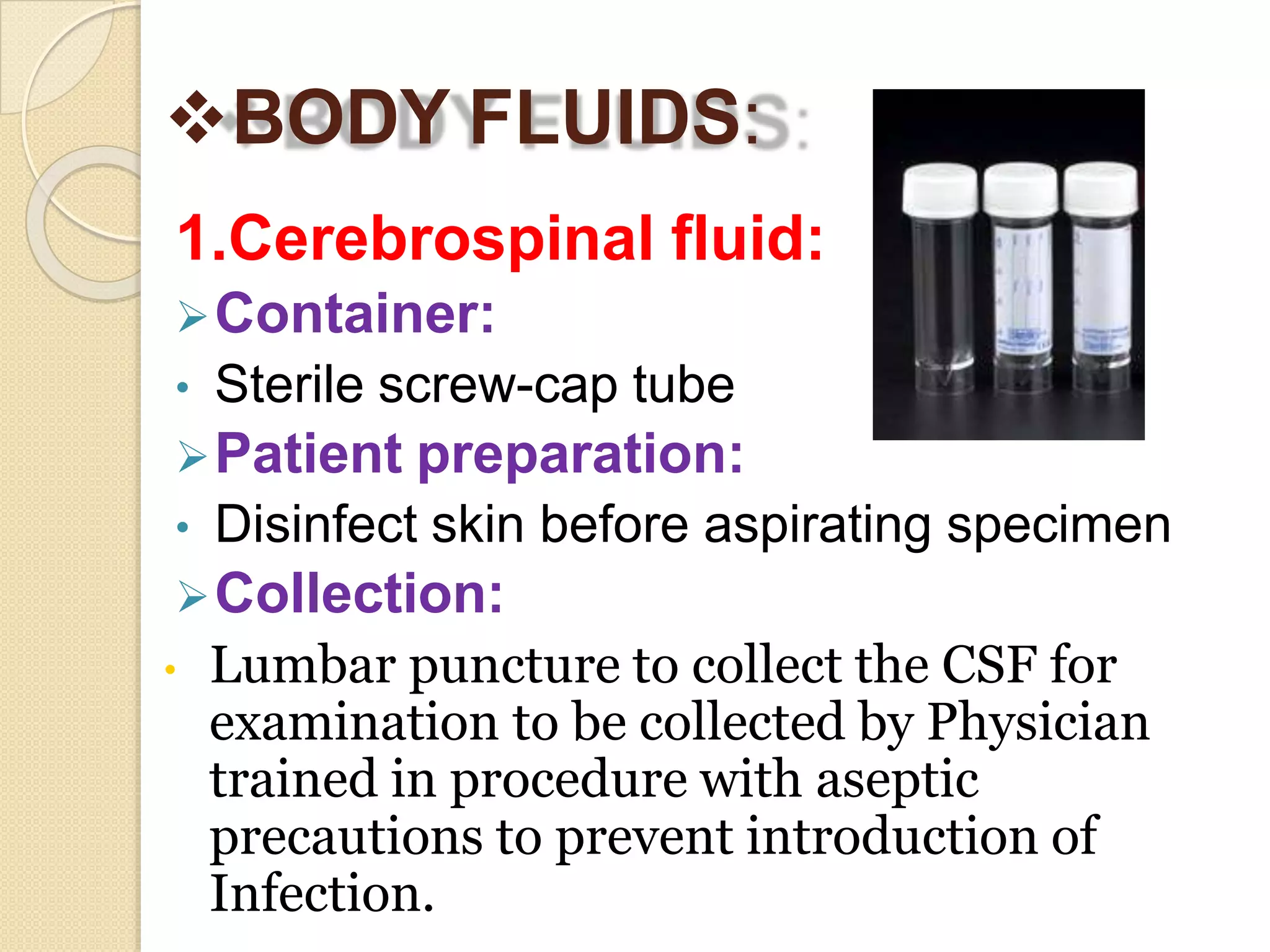 specimen collection and transport | PPTX