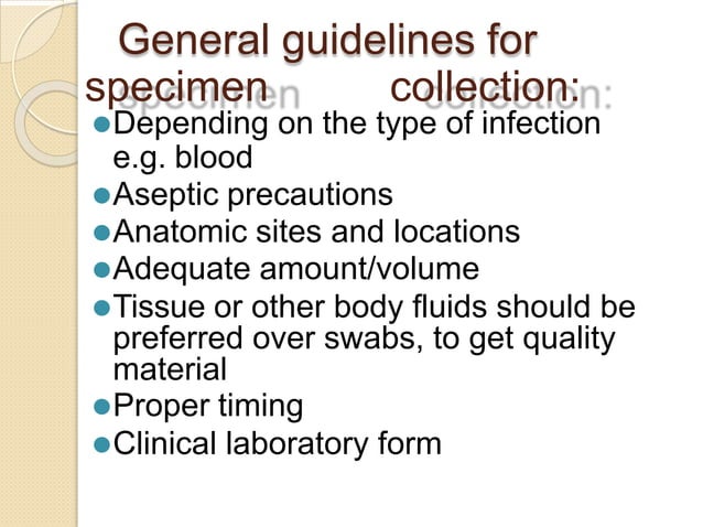 specimen collection and transport | PPTX | Infectious Diseases ...