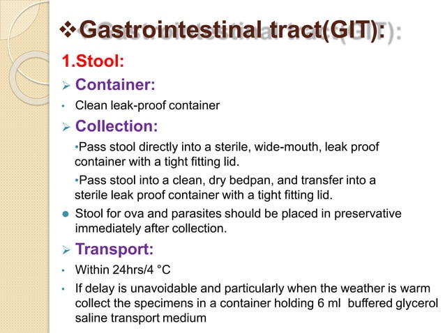 specimen collection and transport | PPTX | Infectious Diseases ...