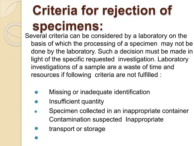 specimen collection and transport | PPTX | Infectious Diseases ...