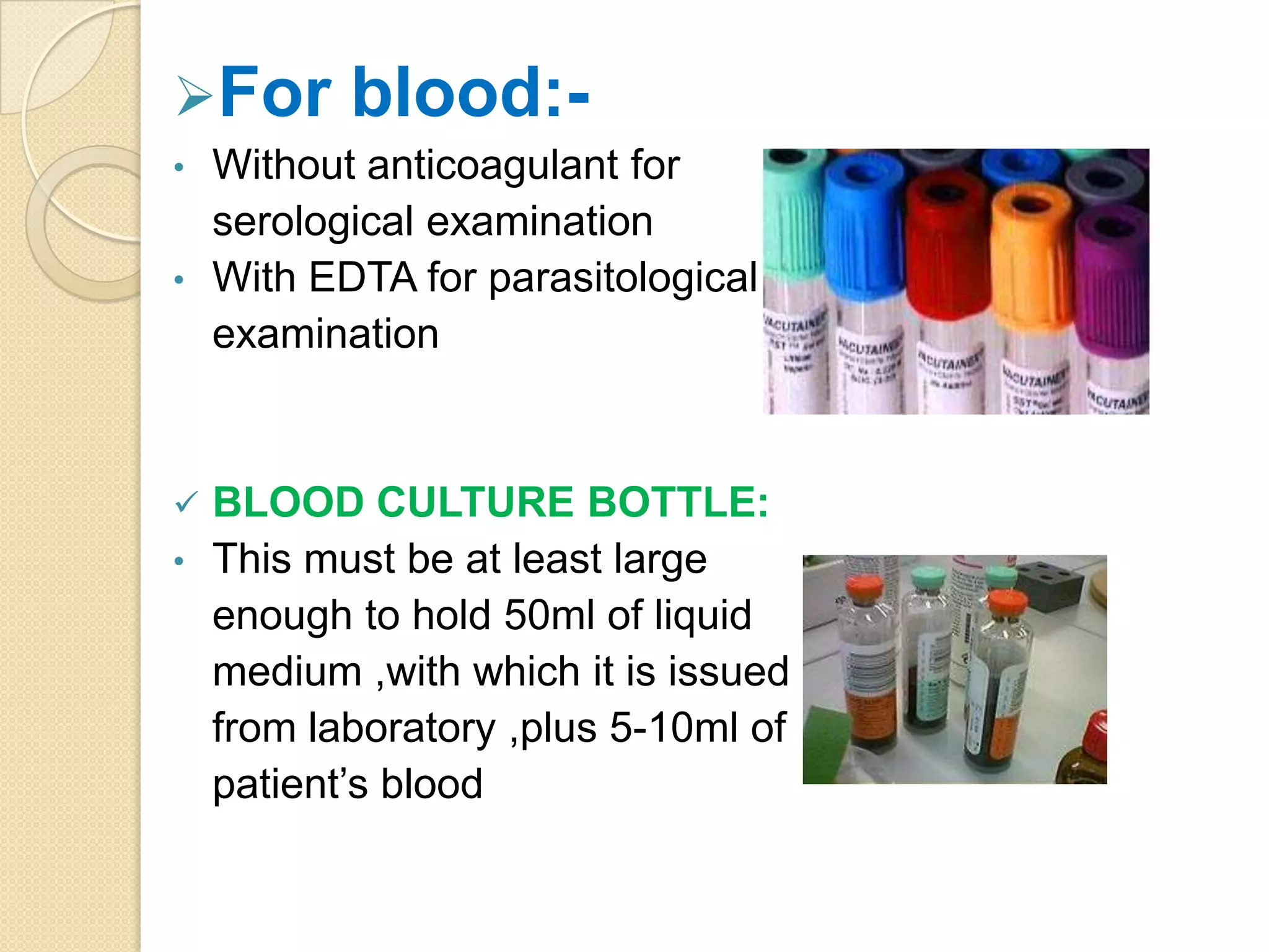 Collection and transport | PPTX | Infectious Diseases | Diseases and ...
