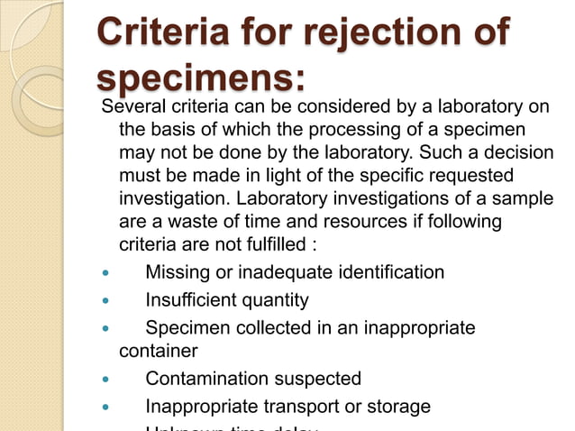 Collection and transport | PPTX | Infectious Diseases | Diseases and ...