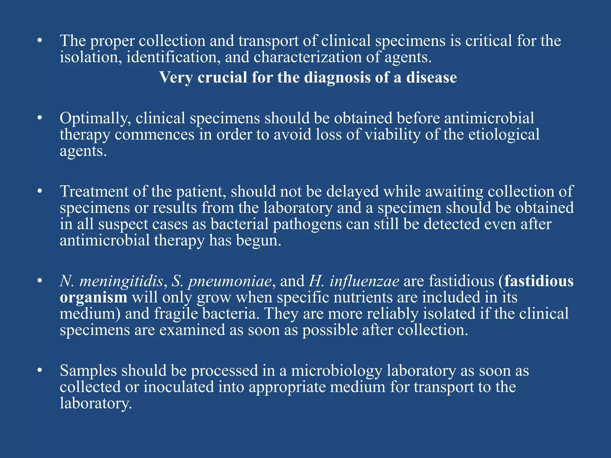 Collection and transport of clinical samples | PPTX