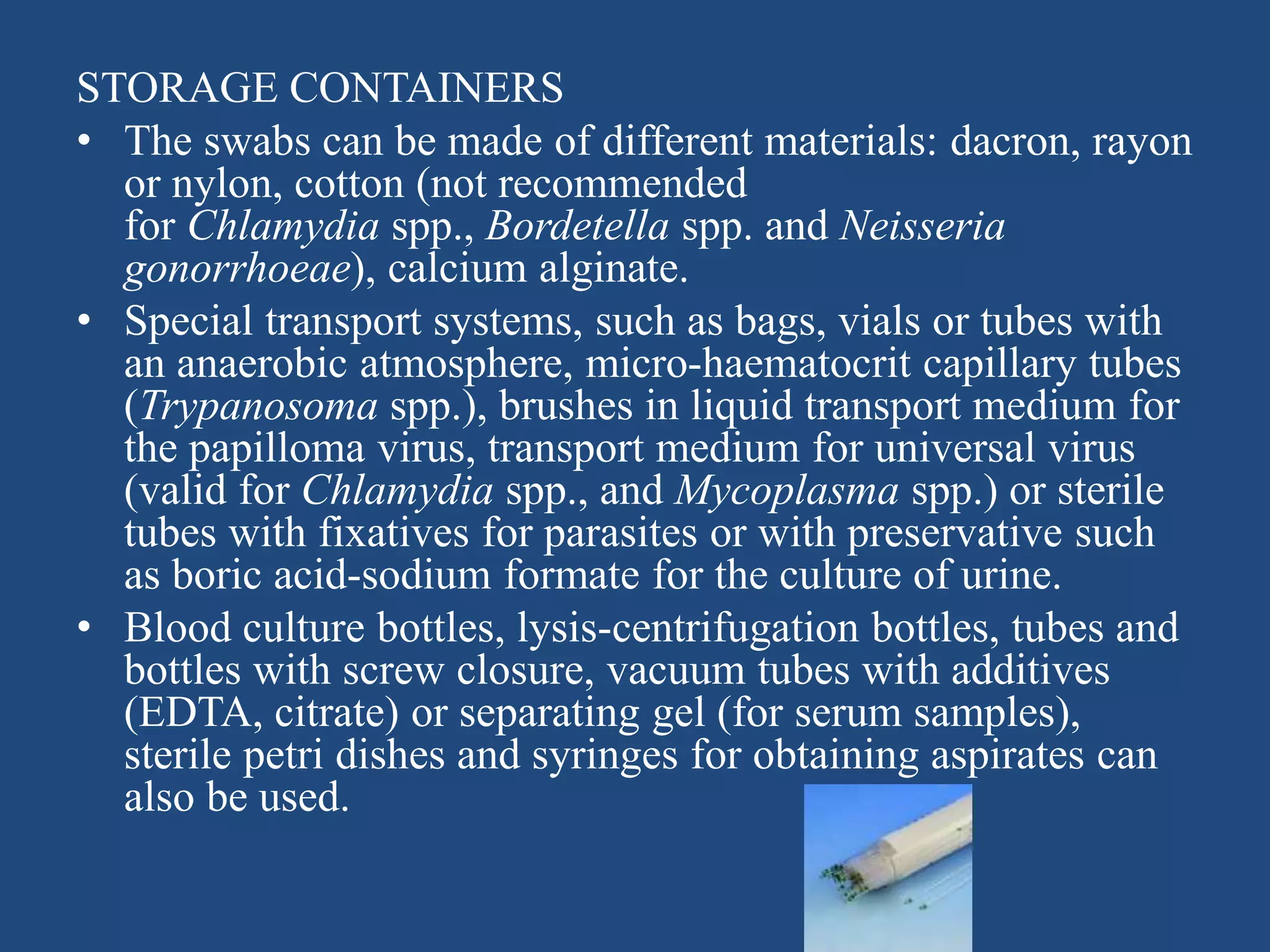 Collection and transport of clinical samples | PPTX