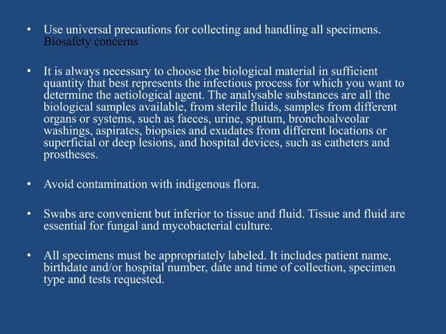 Collection and transport of clinical samples | PPTX | Infectious ...