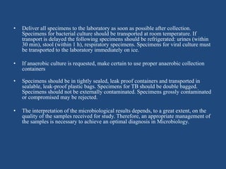 Collection and transport of clinical samples | PPTX