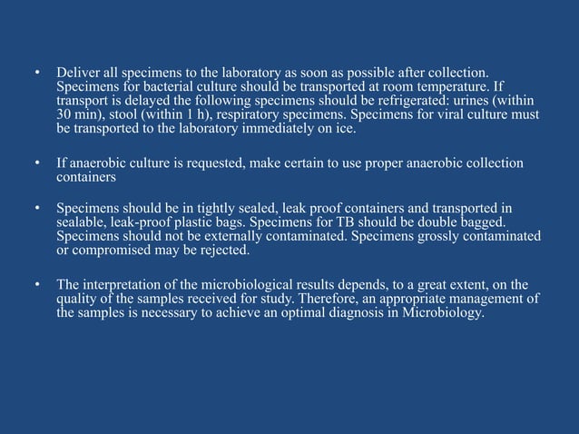 Collection and transport of clinical samples | PPTX | Infectious ...
