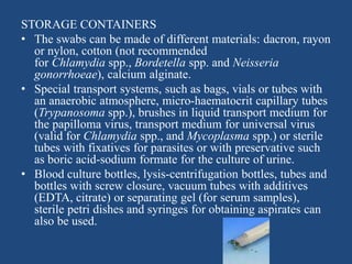 Collection and transport of clinical samples | PPTX