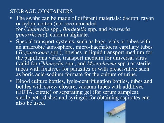 Collection and transport of clinical samples | PPTX | Infectious ...