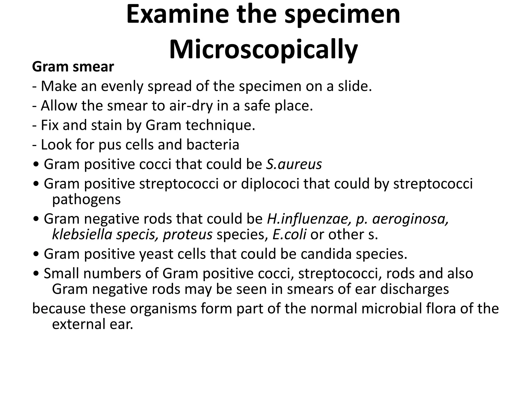 Collection and transport of ear discharges | PPTX