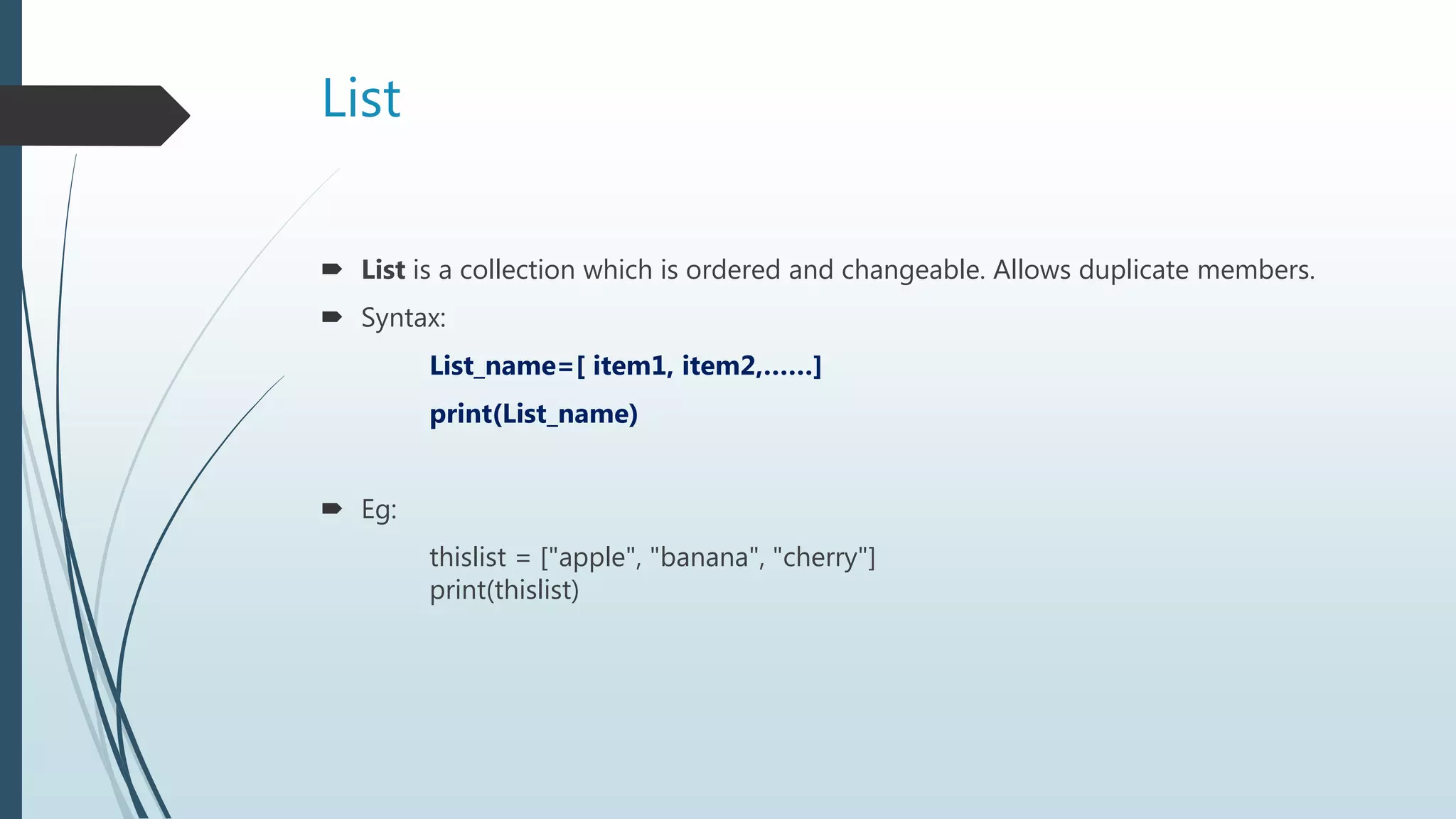 Python Collection Datatypes Ppt