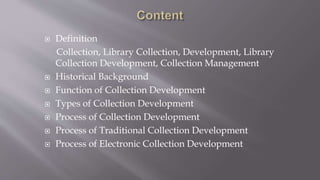Collection development | PPTX