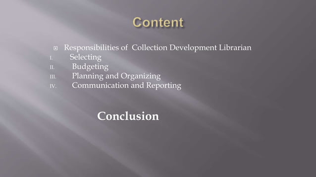 Collection development | PPTX