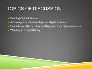 Collection development in digital libraries | PPTX