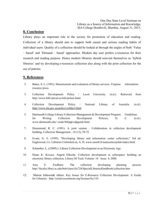 Collection development of e-resources | PDF