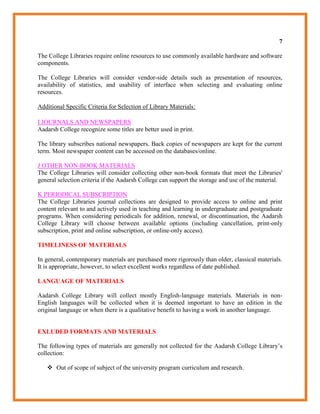 Collection Development Policy in College Library | DOCX