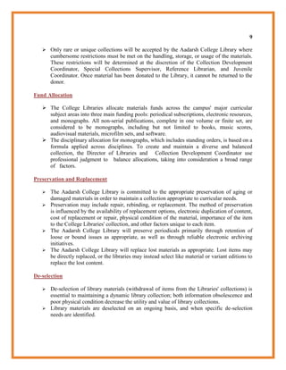 Collection Development Policy in College Library | DOCX