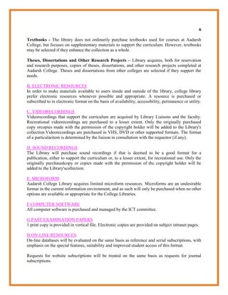 Collection Development Policy in College Library | DOCX