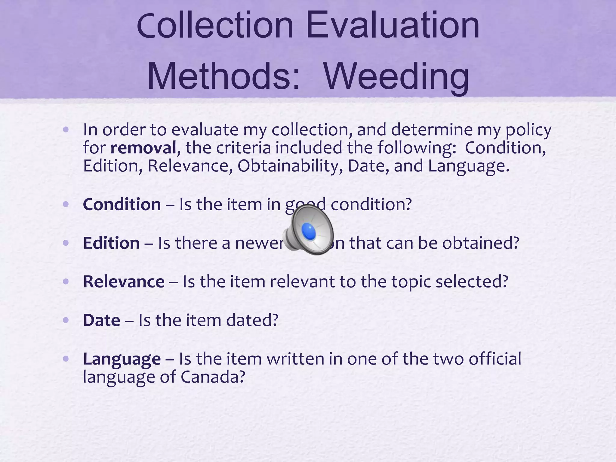 Collection development presentation (weeding) | PPTX | Landscaping ...