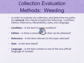 Collection development presentation (weeding) | PPTX | Landscaping ...