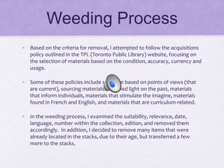 Collection development presentation (weeding) | PPTX | Landscaping ...