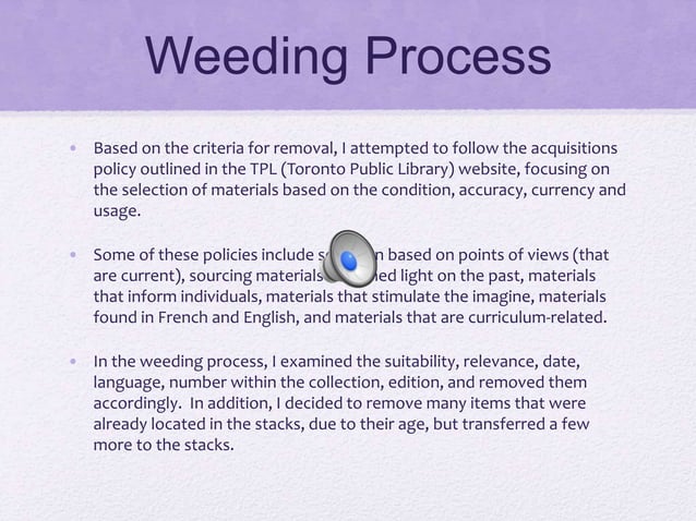 Collection development presentation (weeding) | PPTX | Landscaping ...