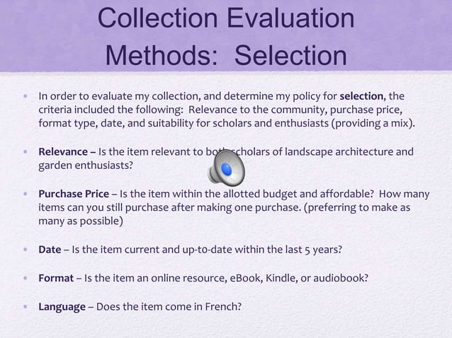 Collection development presentation (weeding) | PPTX | Landscaping ...