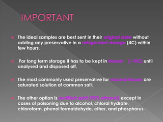 Collection,Dispatch & Processing of toxicological samples. | PPTX