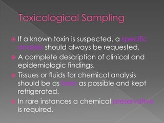 Collection,Dispatch & Processing of toxicological samples. | PPTX